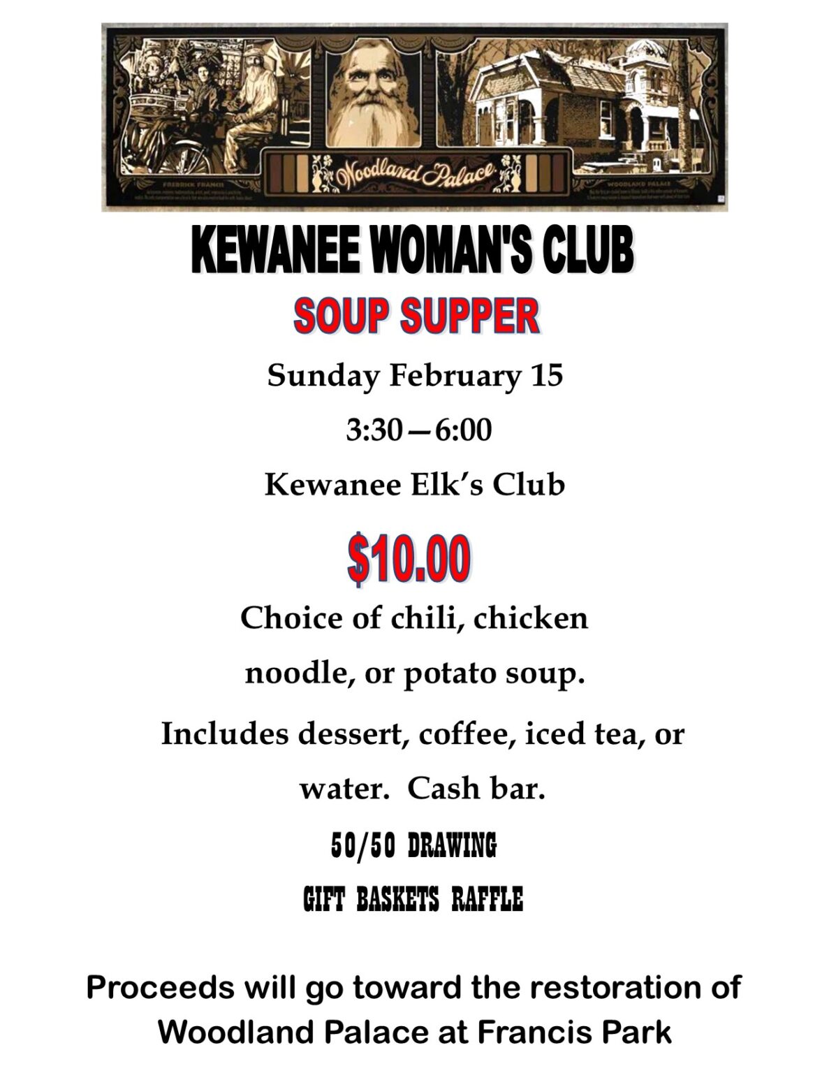 Soup's on, Woman's Club plans soup supper to benefit Woodland Palace ...