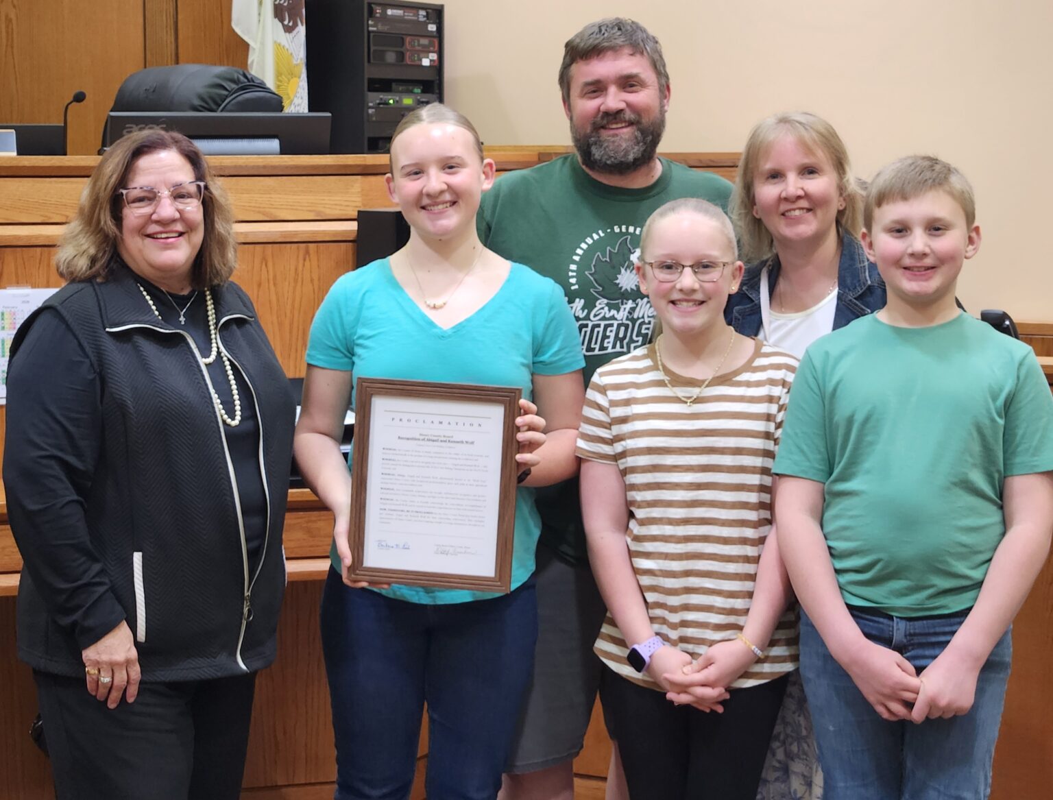 Wolf siblings honored at Henry County Board meeting | Kewanee Voice